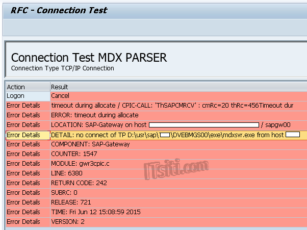 MDX Parser: ERROR: timeout during allocate